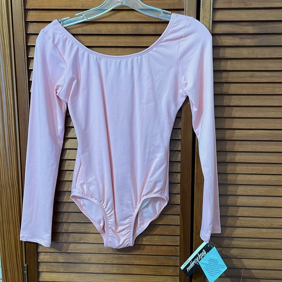 Body Wrappers | Tops | Body Wrappers Long Sleeve Leotard Light Pink ...